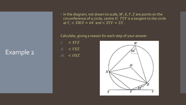 Circle Theorems Worked Examples PPT Circle Theorems Worked Examples PPT