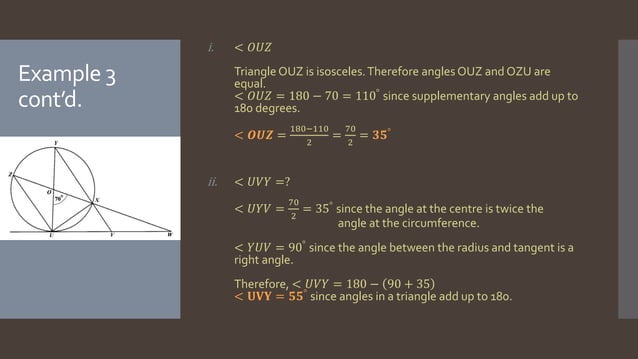 Circle Theorems Worked Examples PPT Circle Theorems Worked Examples PPT
