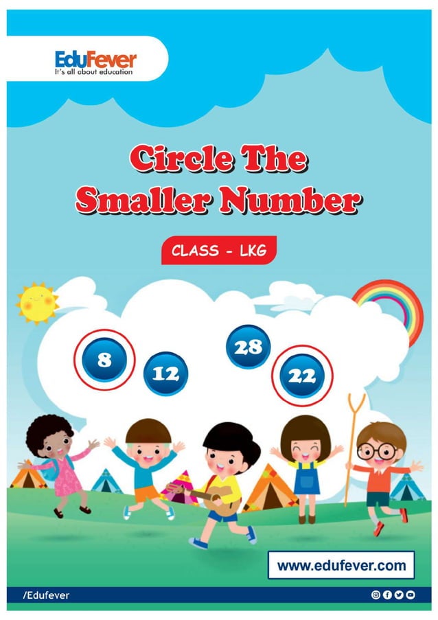 Circle the Smaller Number - LKG Worksheet | PDF