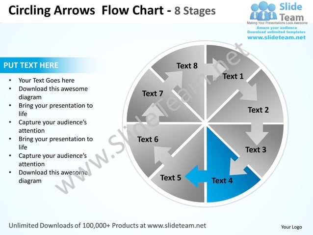 Circling arrows flow chart 8 stages powerpoint templates 0712 | PPT