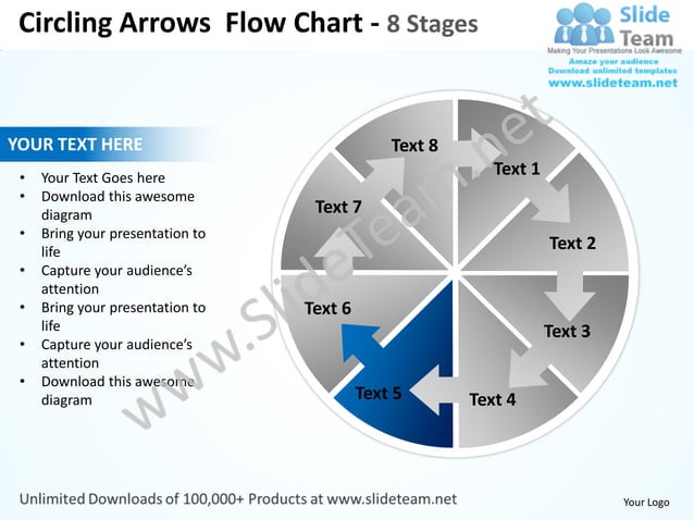 Circling arrows flow chart 8 stages powerpoint templates 0712 | PPT