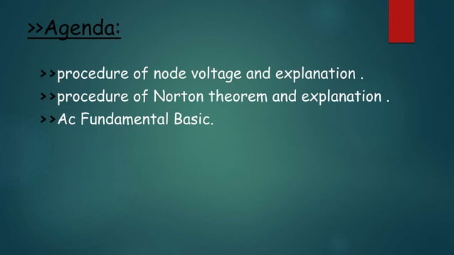 node voltage,thevenin's theorem, AC Fundamentals | PPT