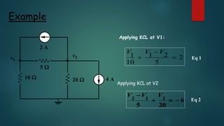 node voltage,thevenin's theorem, AC Fundamentals | PPTX | Computer Networking | Computing