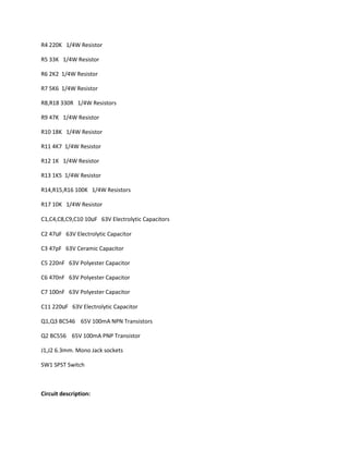 40 Watt Bass Amplifier Circuit | PDF