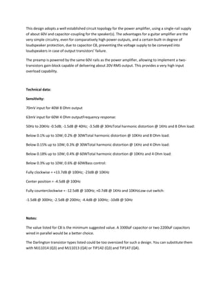 40 Watt Bass Amplifier Circuit | PDF