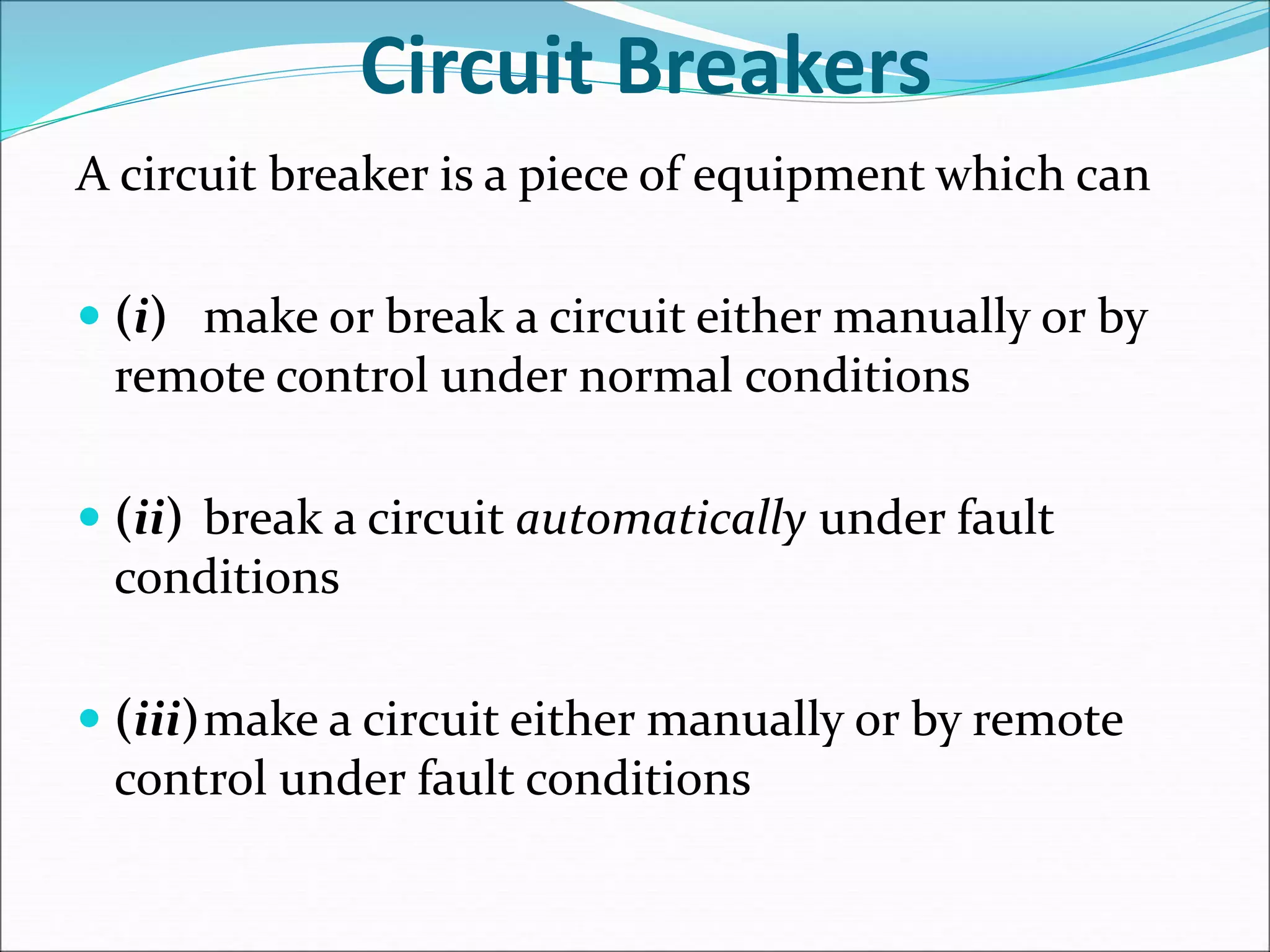 Circuit Breaker : Types | PPT