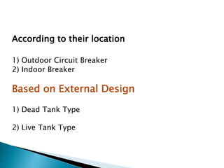 Circuit Breaker : Types | PPT