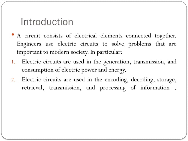 circuit and Electronics Lectures 1.pptx | Computer Networking | Computing