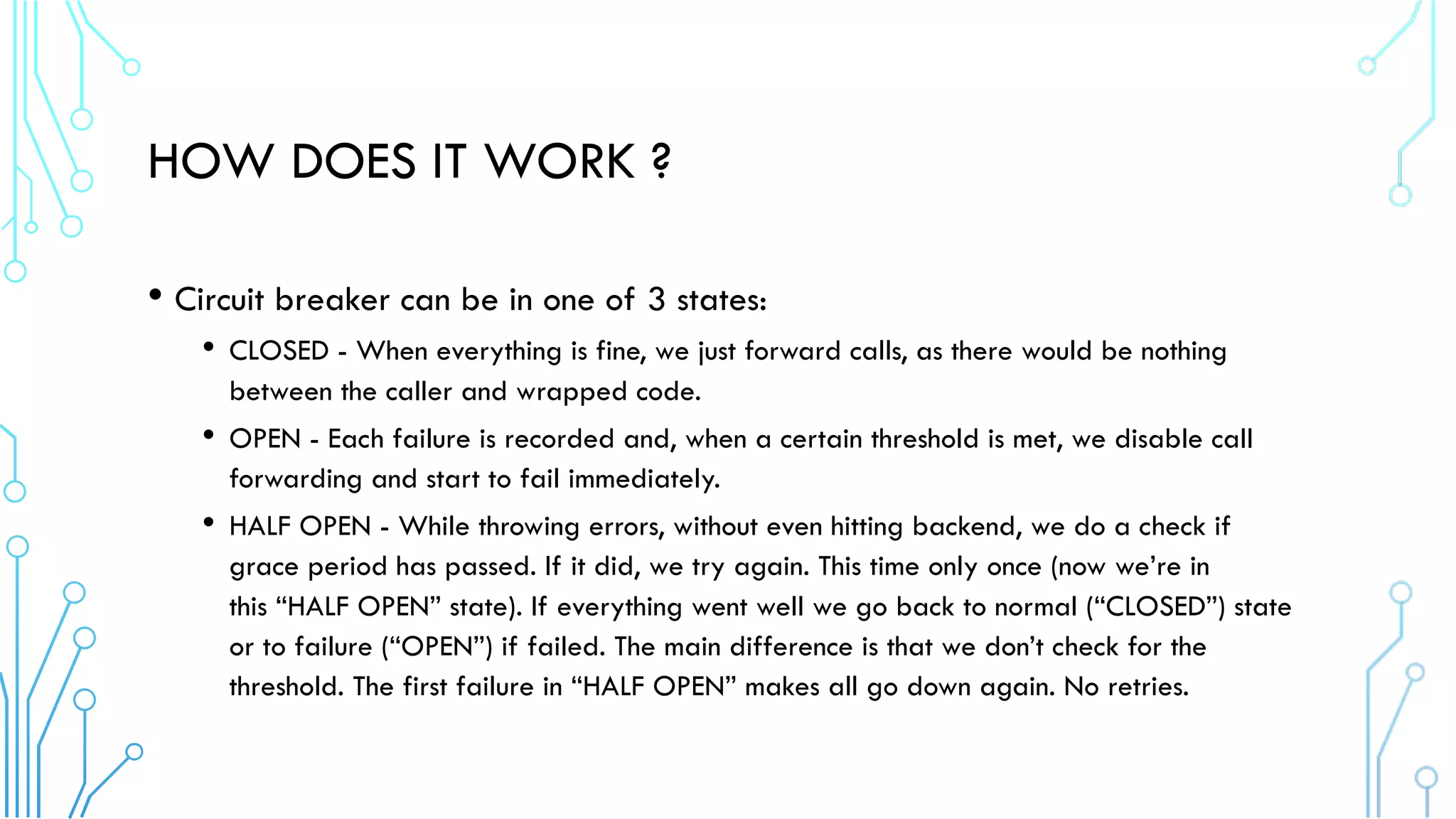 Circuit breakers - Using Spring-Boot + Hystrix + Dashboard + Retry | PDF