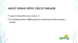 Circuit breakers - Using Spring-Boot + Hystrix + Dashboard + Retry | PDF