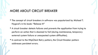 Circuit breakers - Using Spring-Boot + Hystrix + Dashboard + Retry | PDF