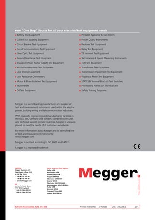 Circuit breaker testing accesories megger | PDF
