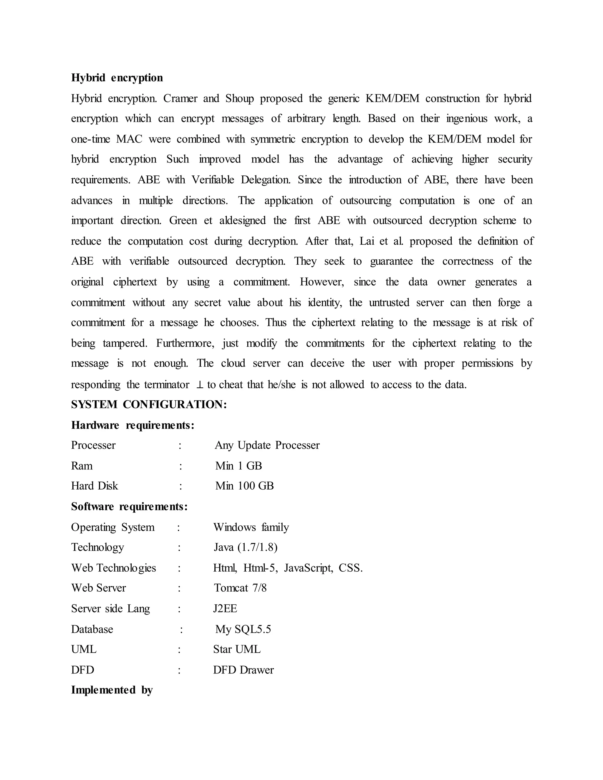 Circuit ciphertext policy attribute-based hybrid encryption with ... Circuit ciphertext policy attribute-based hybrid encryption with ...