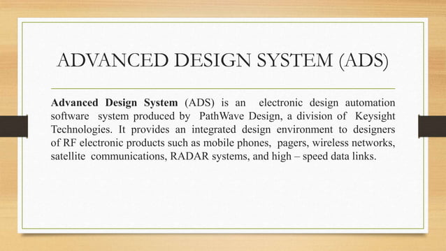 Circuit Design Using ADS | PPTX