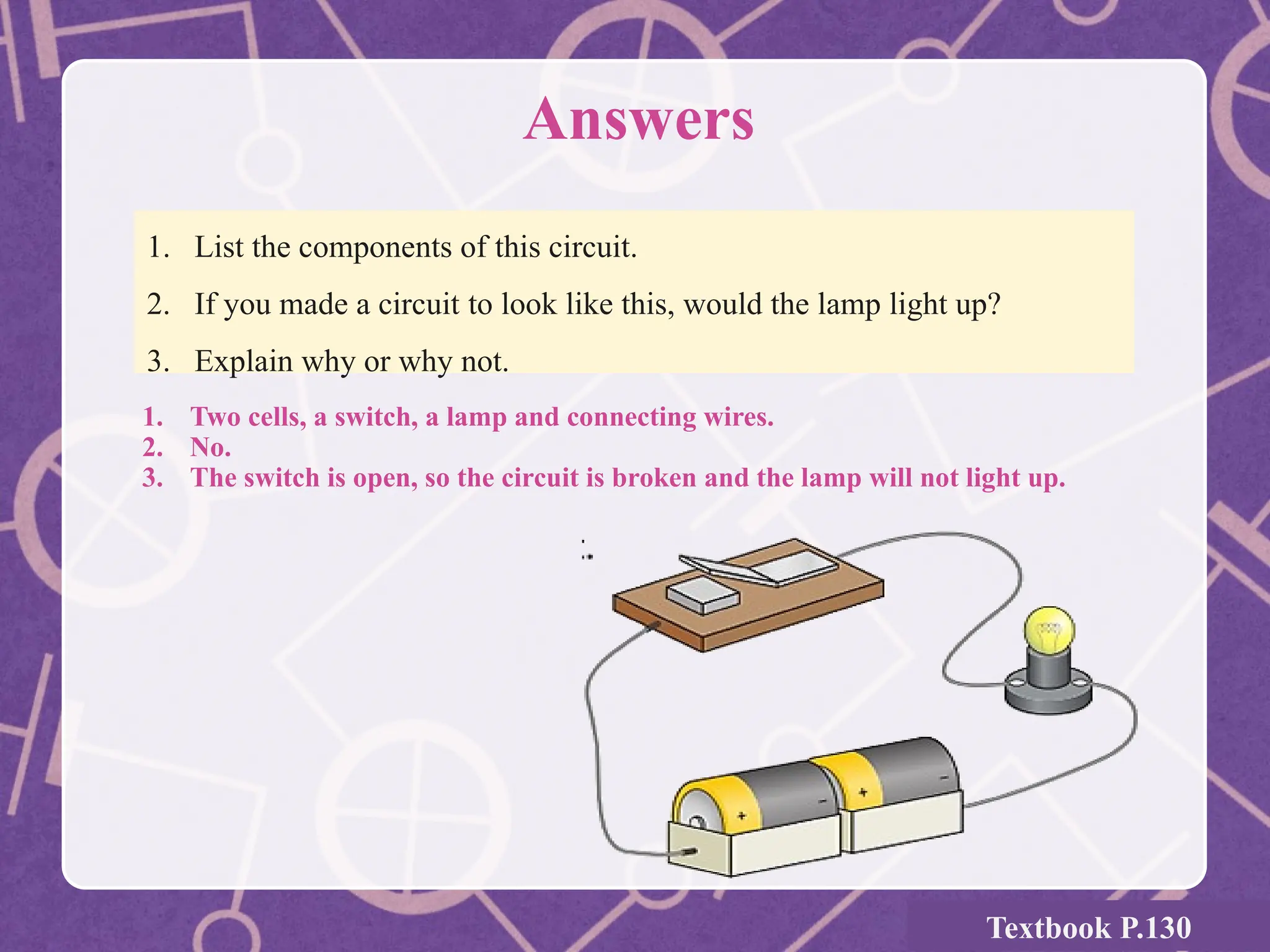 Circuit diagram physics lesson year 6 - using symbols | PPTX