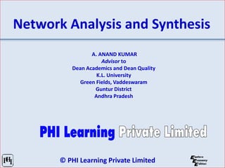Network Analysis and Synthesis | PPTX