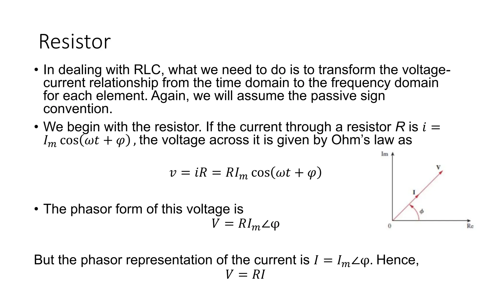 RLC Circuits elements Phasor Representation | PPTX