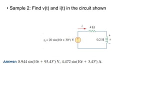 RLC Circuits elements Phasor Representation | PPTX