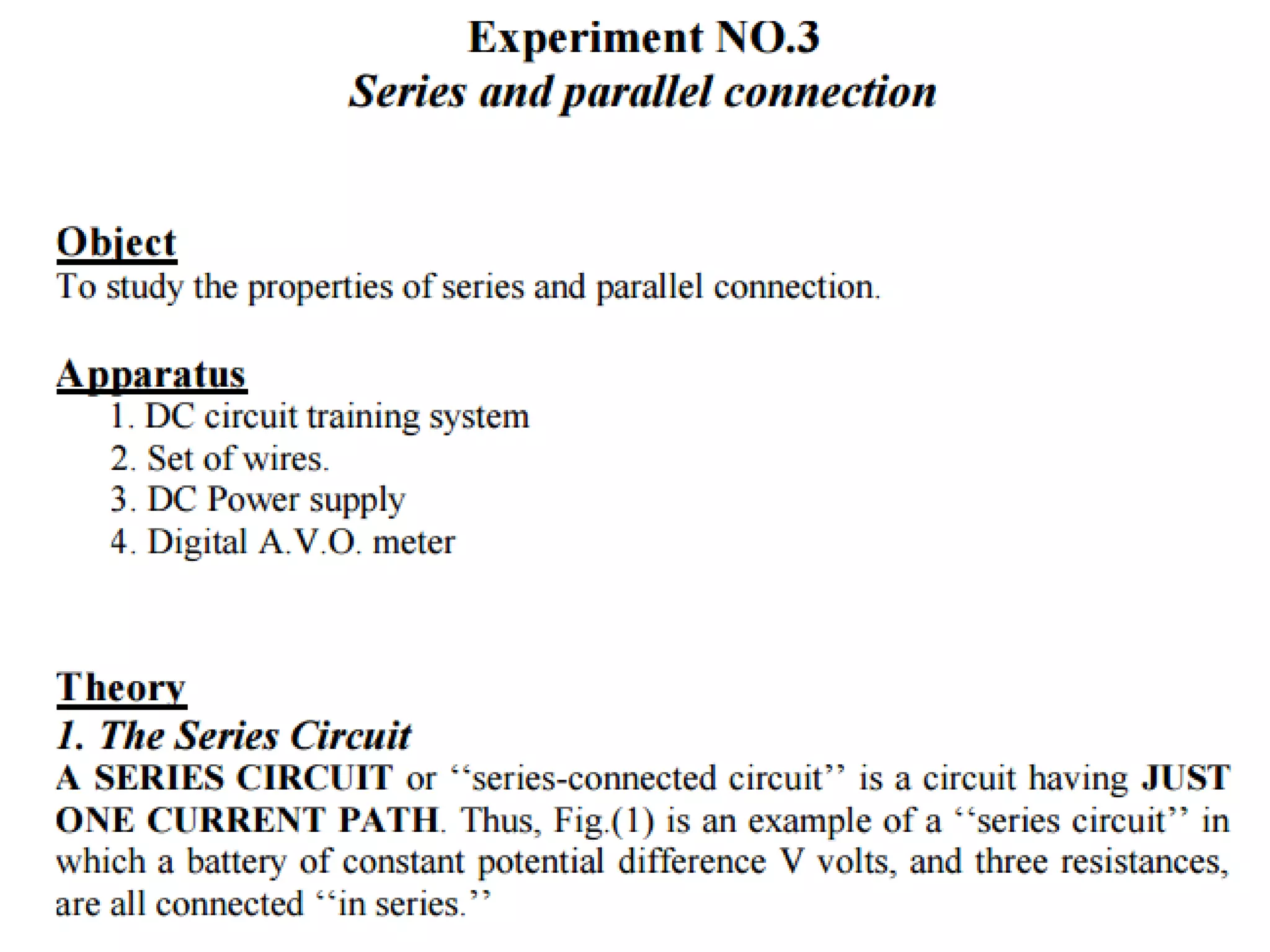 Circuit lab 3 series and parallel circuit experiment@taj | PPT