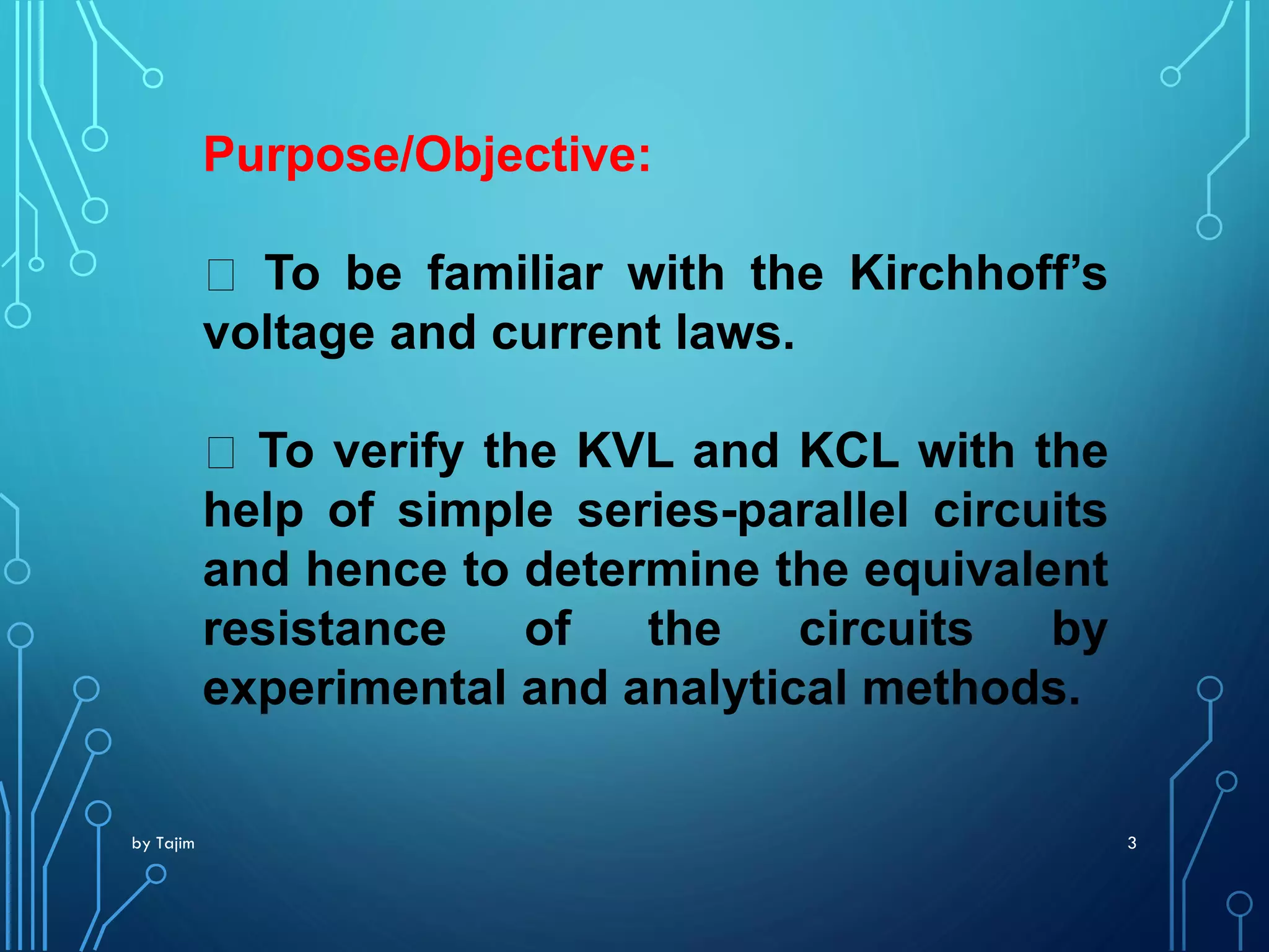 Circuit lab 5 kirchoff’s voltage law (kvl)@taj | PDF