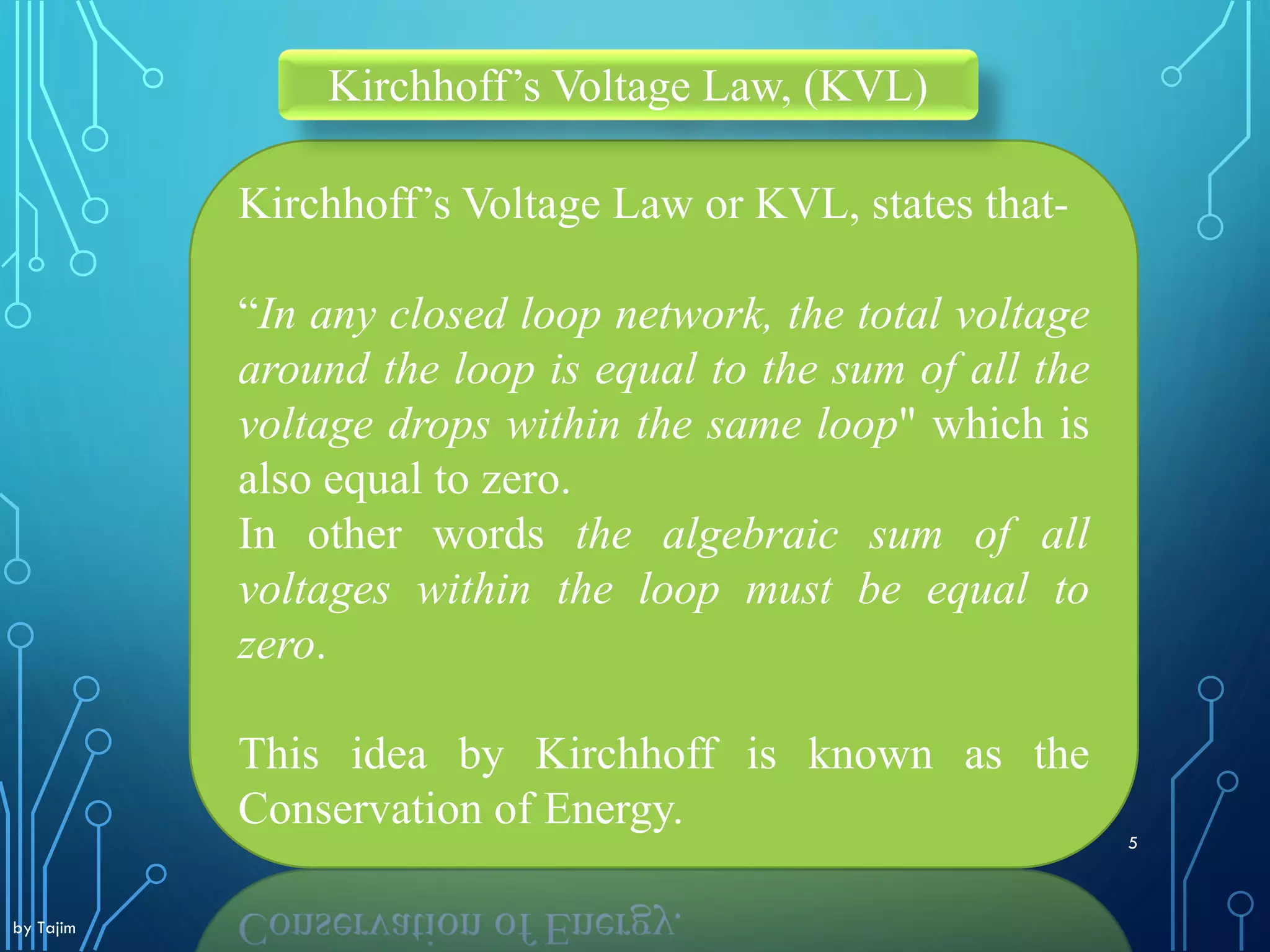 Circuit lab 5 kirchoff’s voltage law (kvl)@taj | PDF