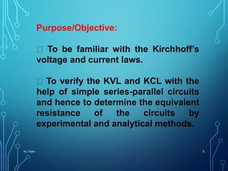 Circuit lab 5 kirchoff’s voltage law (kvl)@taj | PDF