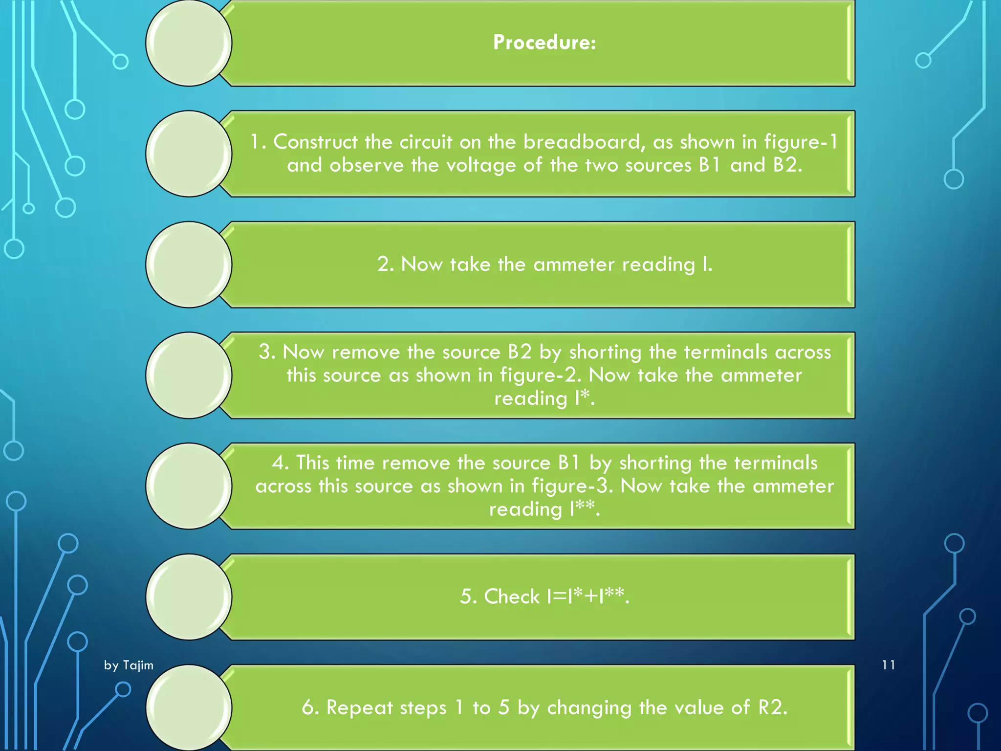 Circuit lab 7 verification of superposition theorem@taj | PDF