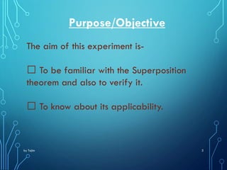 Circuit lab 7 verification of superposition theorem@taj | PDF
