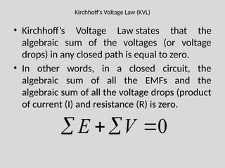 DETAILS OF KCL AND KVL FOR BASIC ELECTRICAL | PPTX