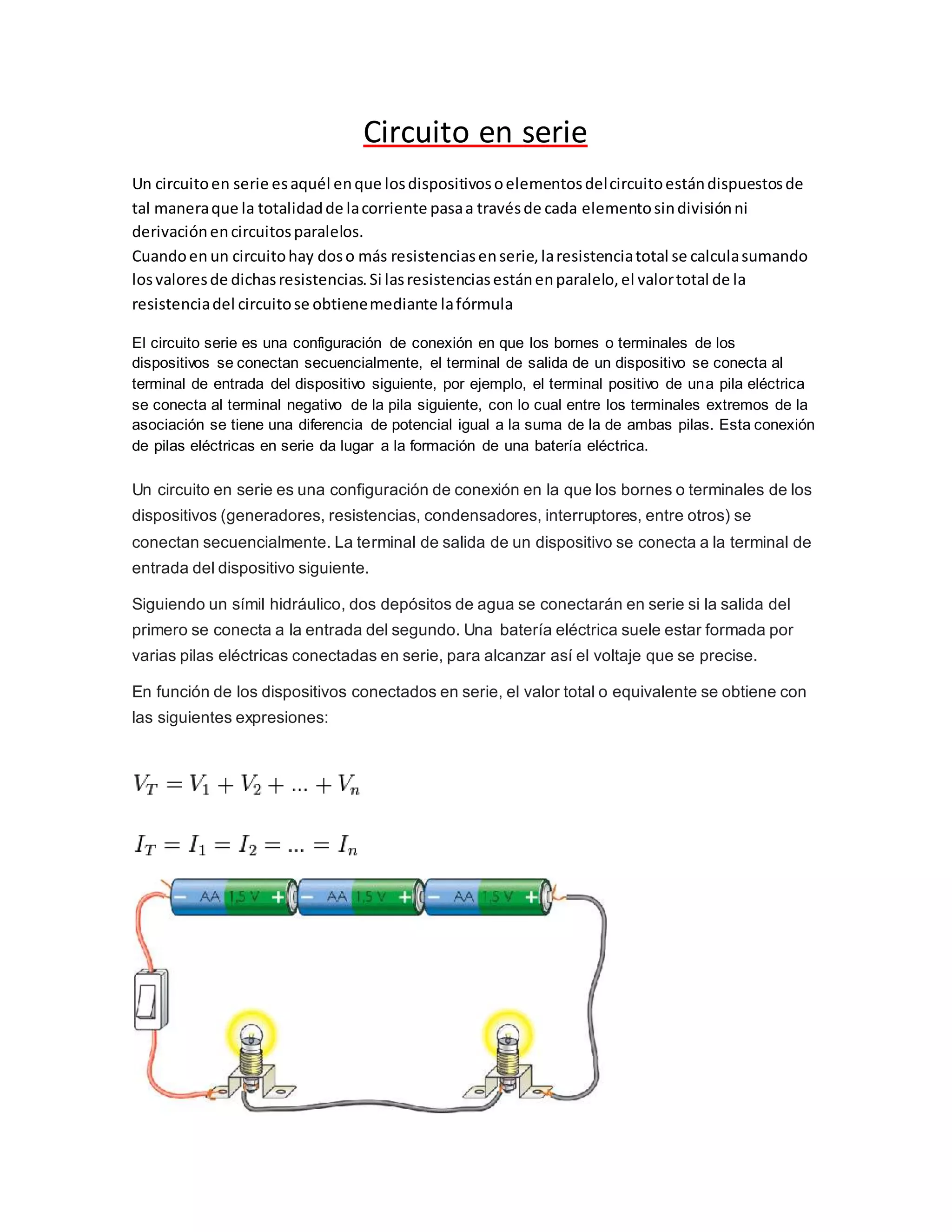 Circuito en serie y paralelo | PDF