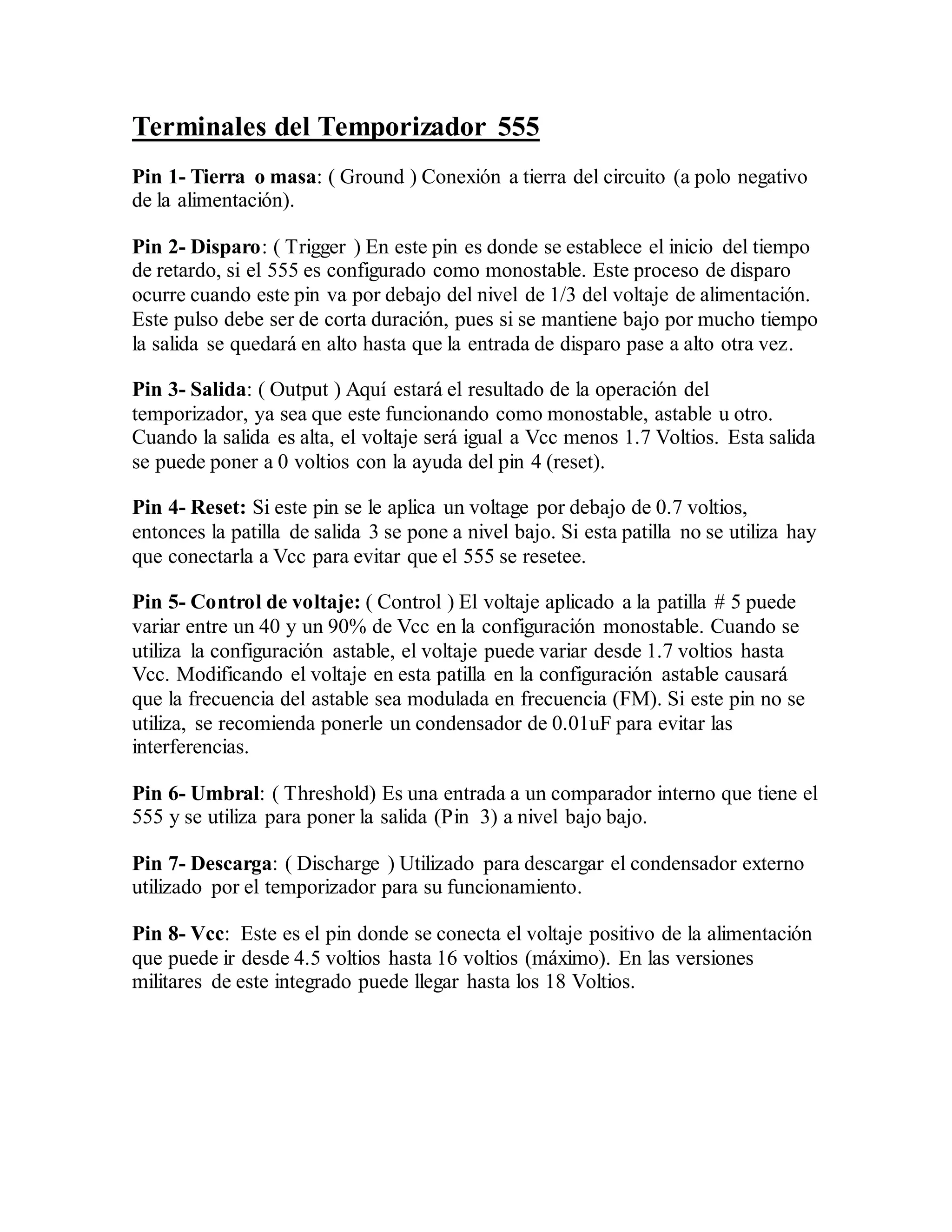 Circuito integrado 555 | DOCX