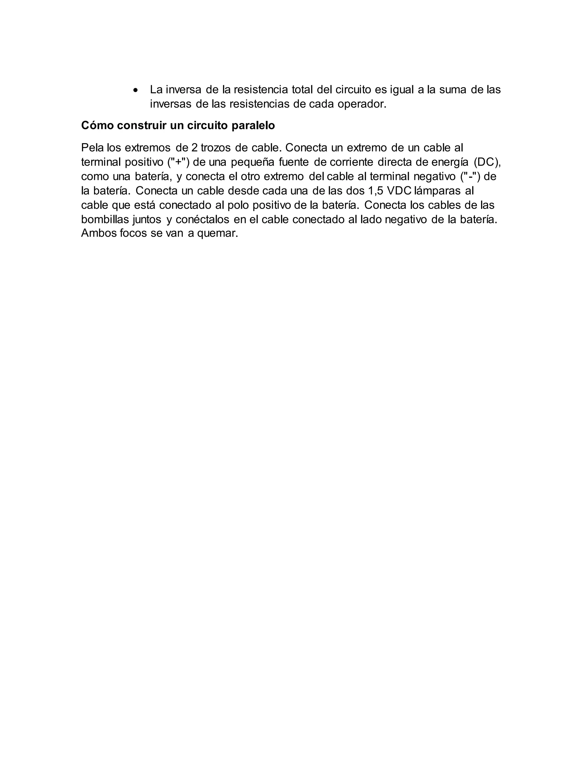 Circuito paralelo. | PDF