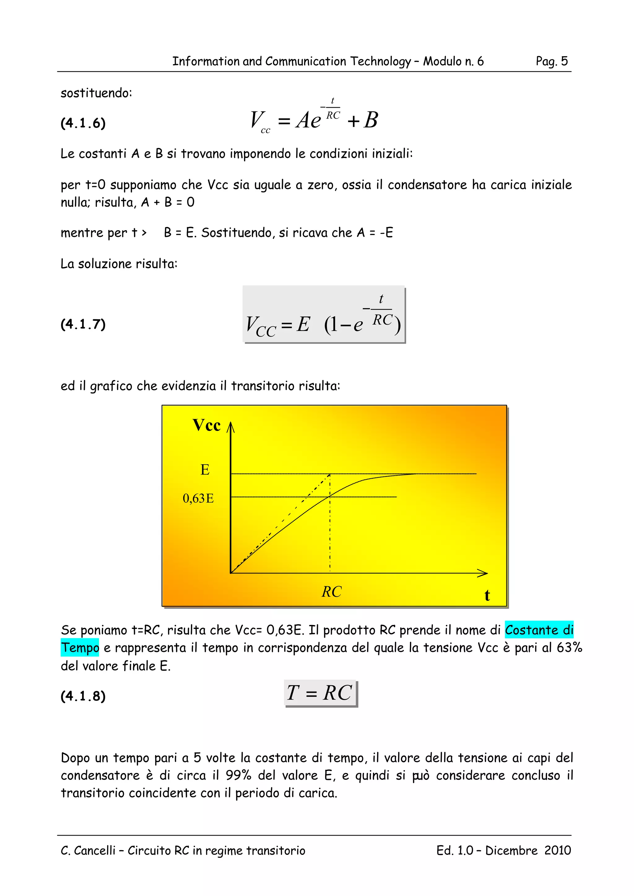Circuito RC in regime transitorio | PDF