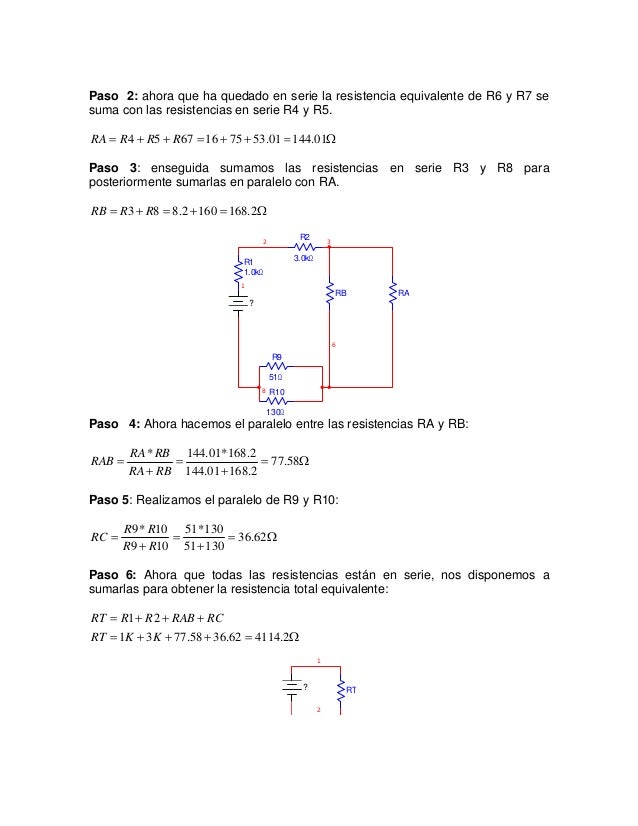 ejercicios de circuitos en serie y paralelo