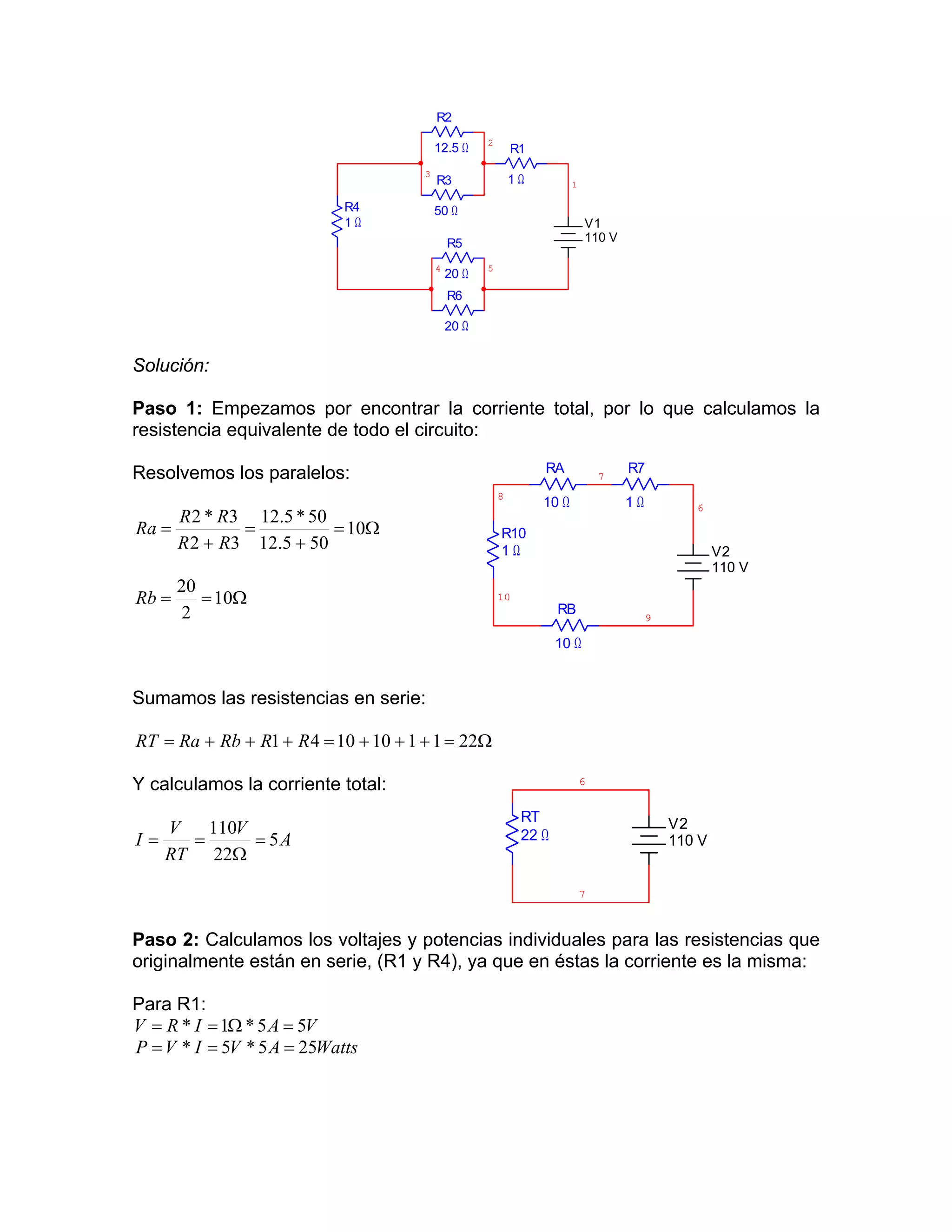 Circuitos serie-y-paralelo-ejercicios ejercicios resueltos-1 | PDF