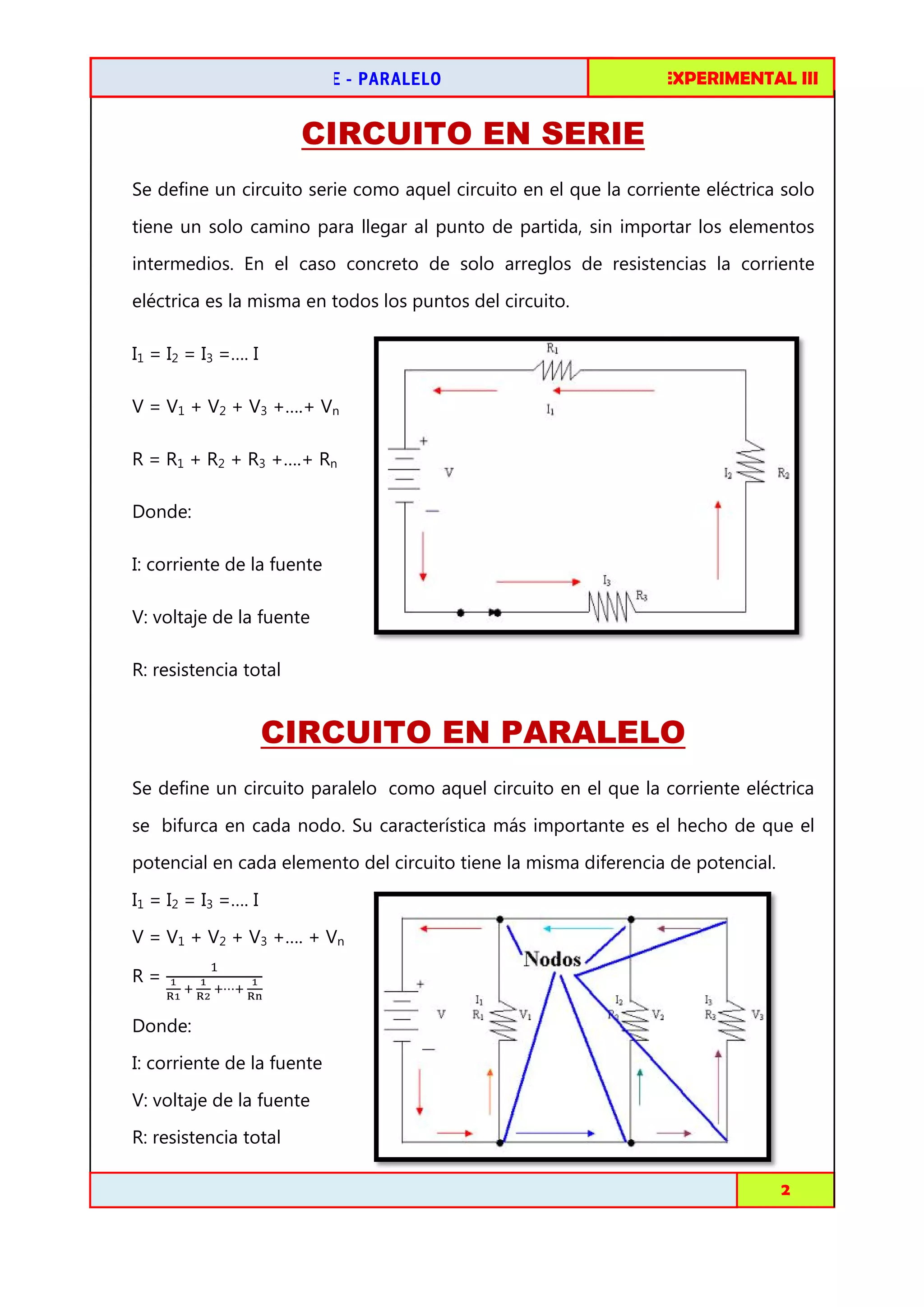 CIRCUITOS DE CC EN SERIE - PARALELO | PDF