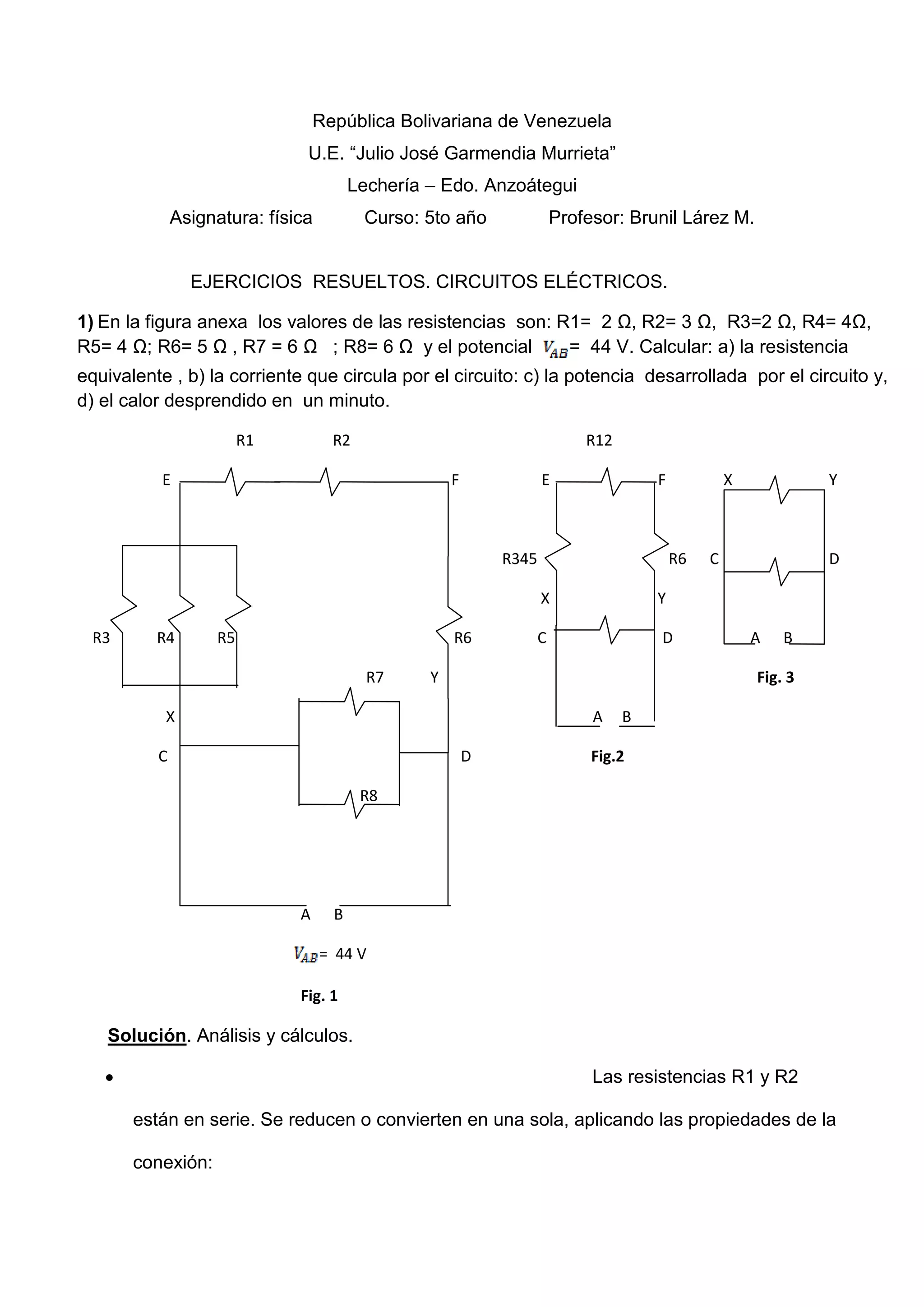 Circuitos electricos ejercicios resueltos pdf | PDF