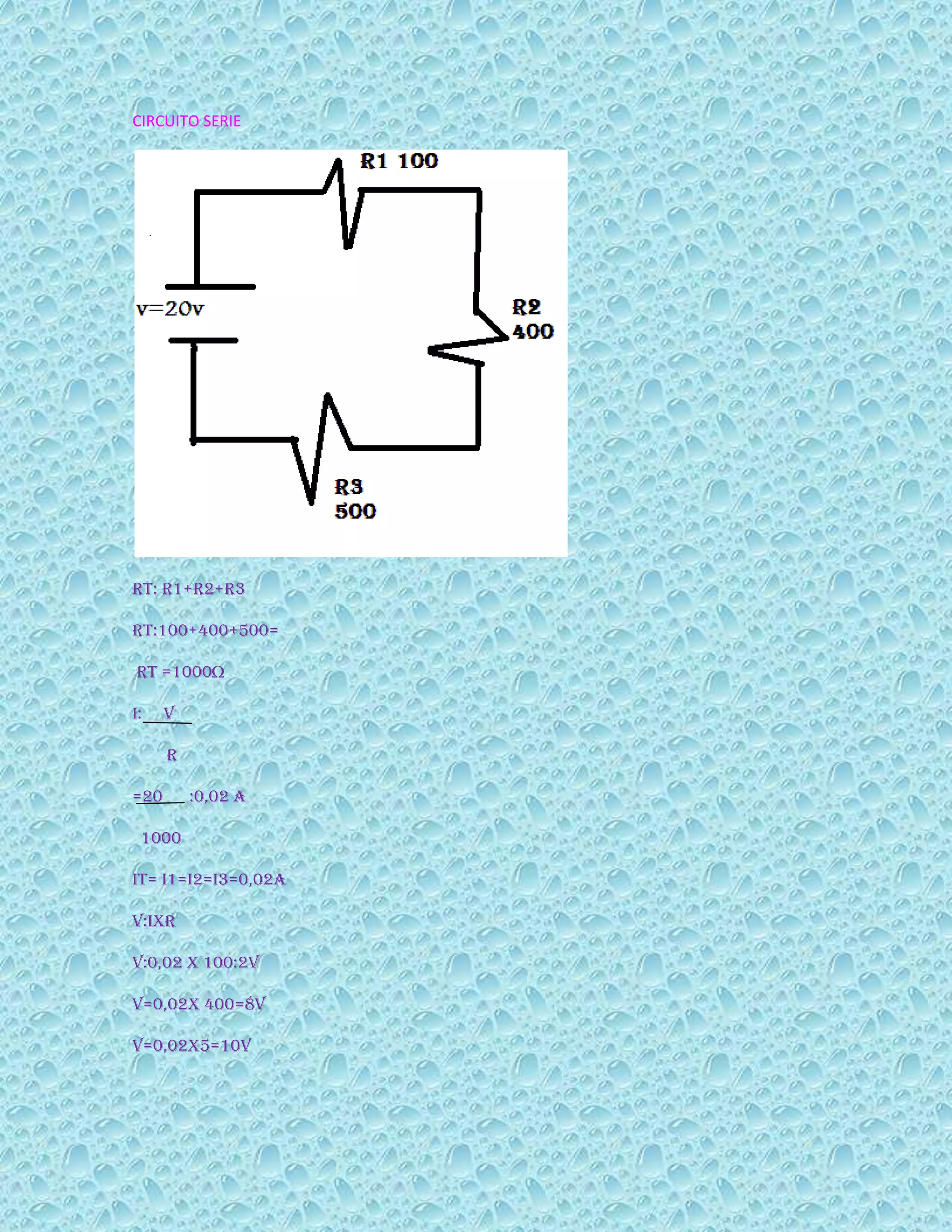 Circuito serie | DOCX | Physics | Science