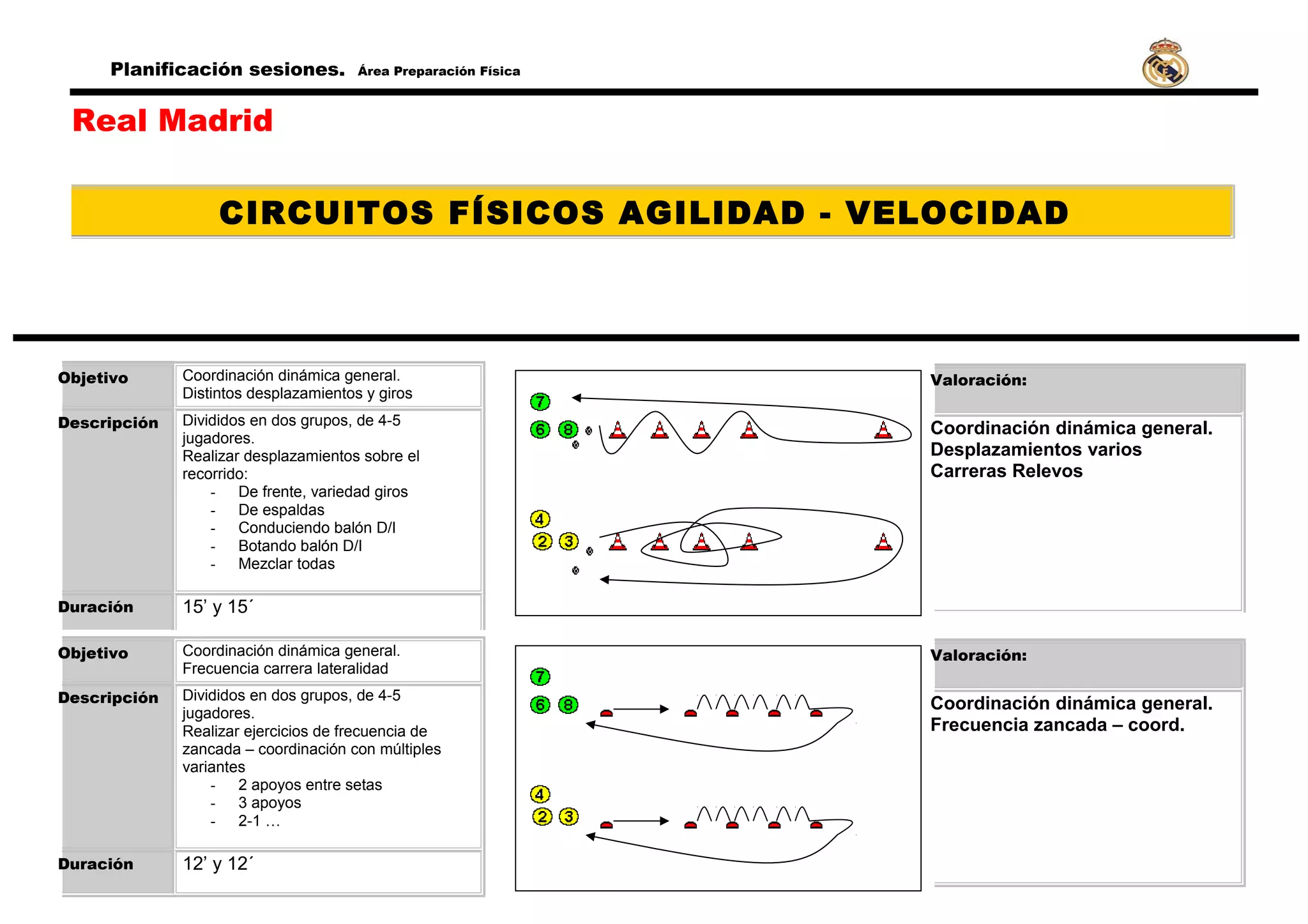 Circuitos físicos agilidad real madrid | DOC