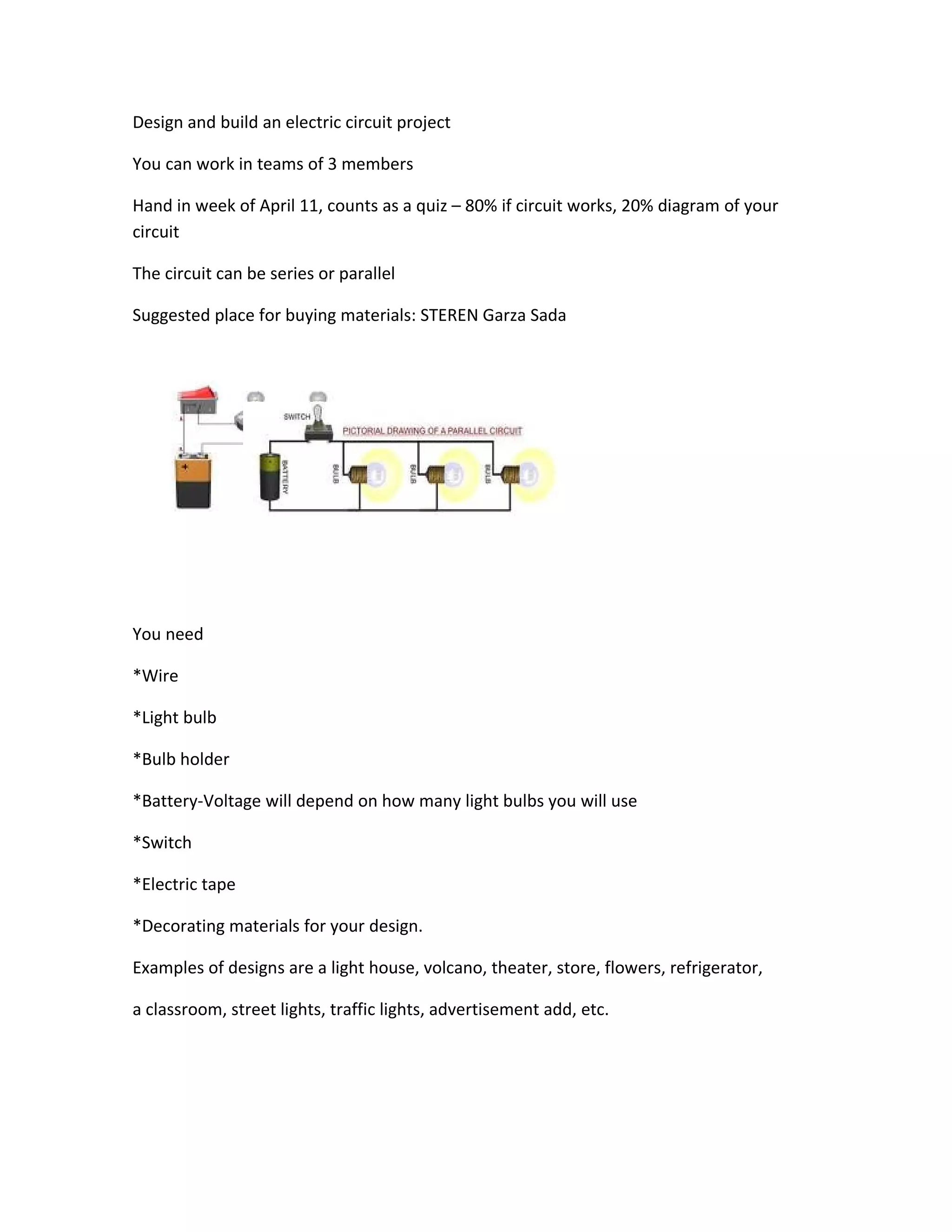 Electric Circuit Project | DOC