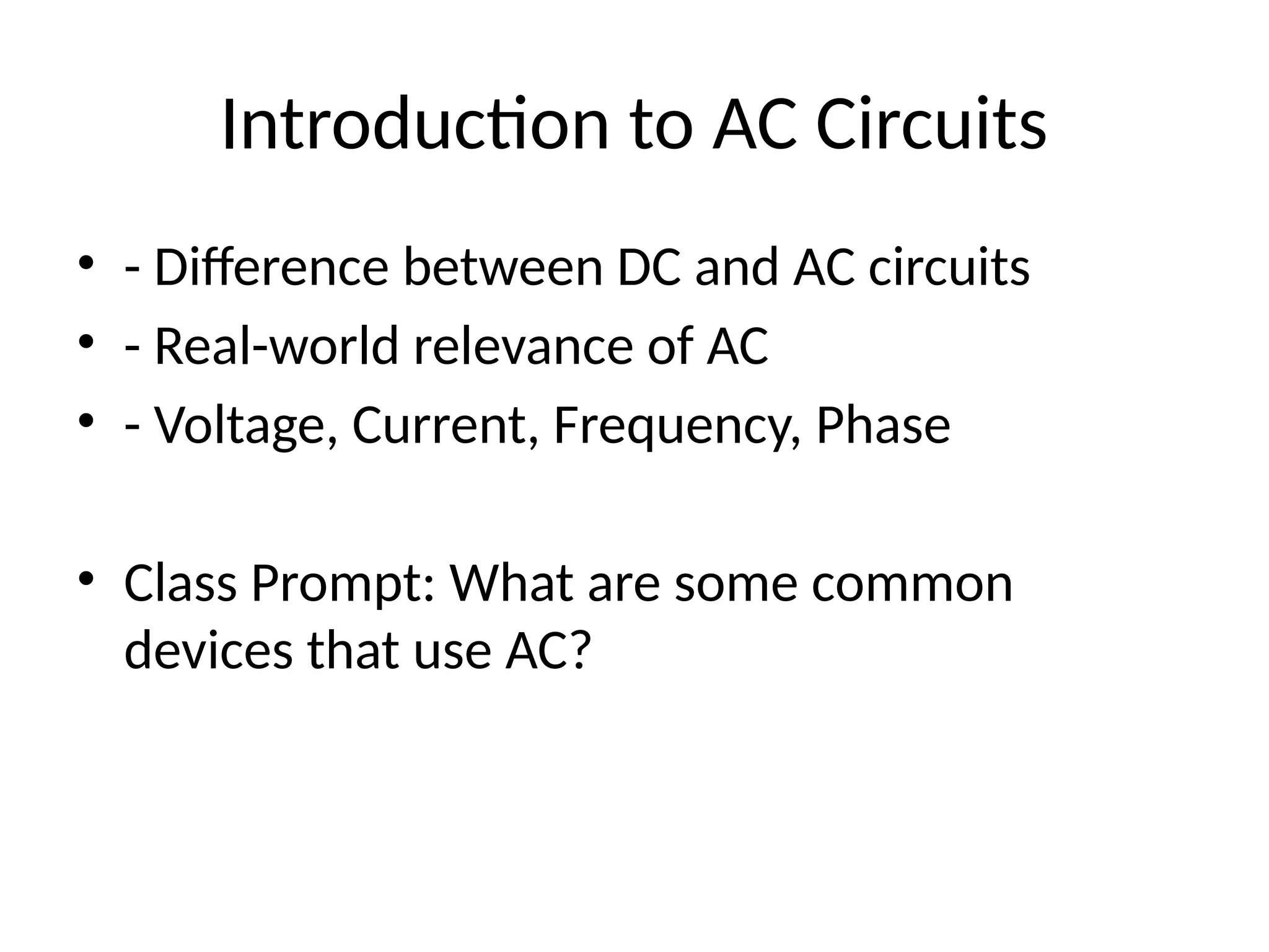 Circuits 2 (Alternating Circuits) Laboratory Lecture | PPT