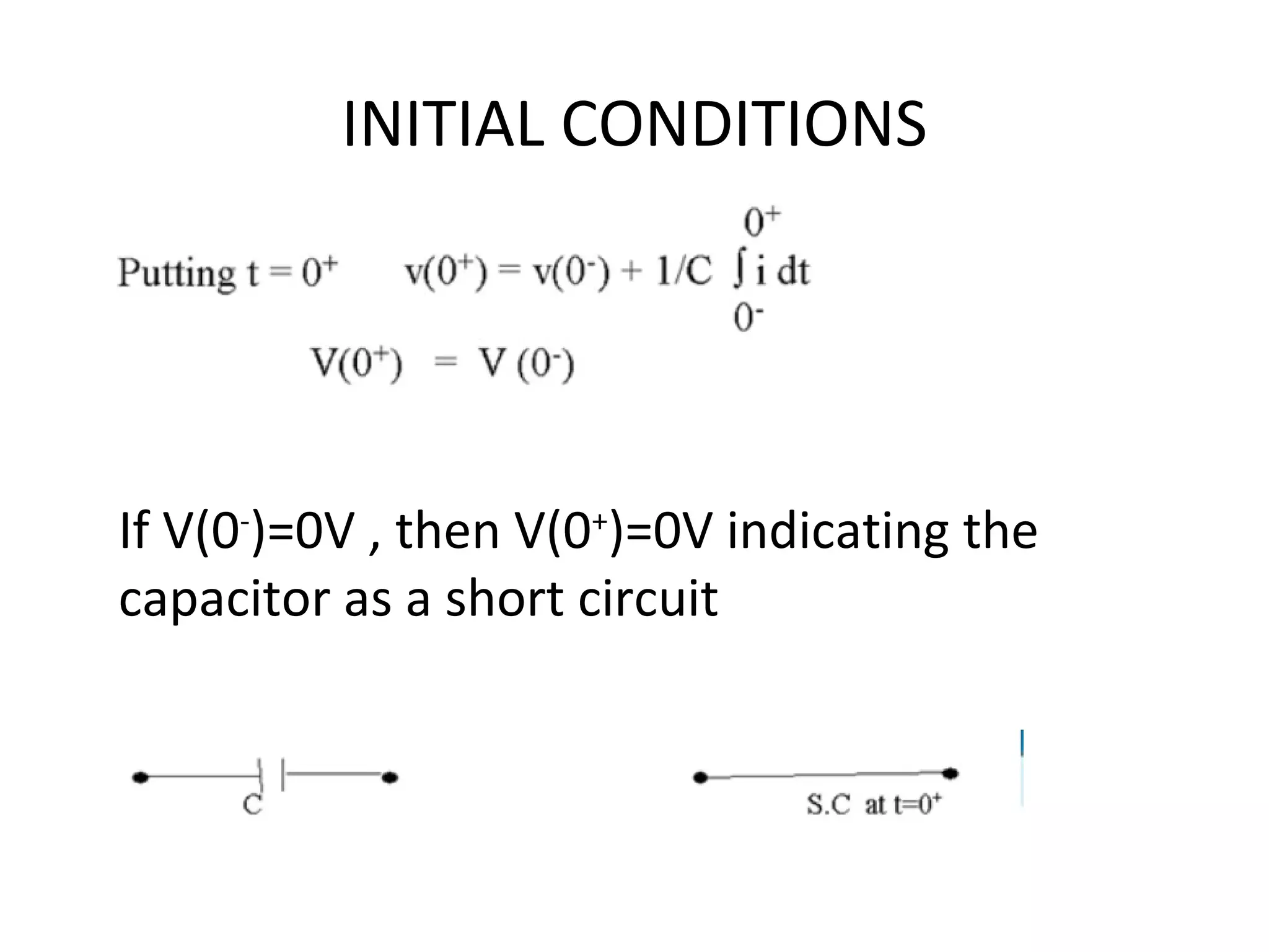 Initial Conditions of Resistor, Inductor & Capacitor | PPT