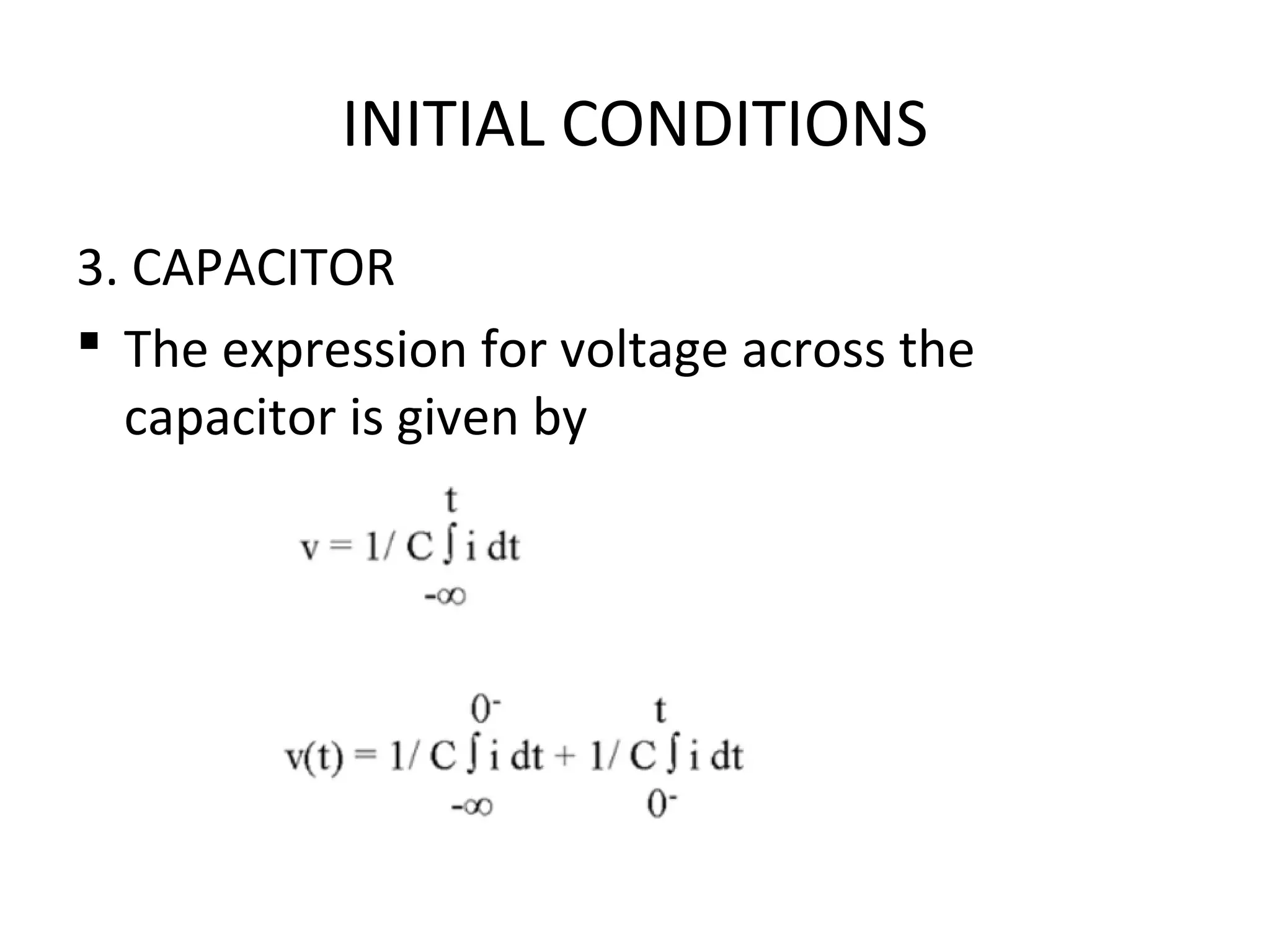 Initial Conditions of Resistor, Inductor & Capacitor | PPT