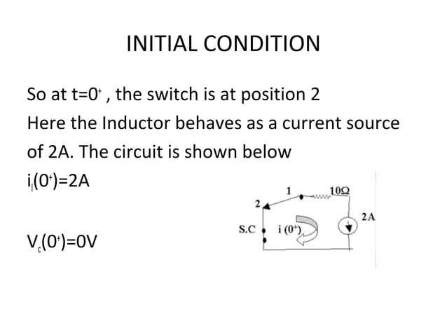 Initial Conditions of Resistor, Inductor & Capacitor | PPT | Physics | Science
