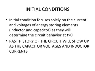 Initial Conditions of Resistor, Inductor & Capacitor | PPT