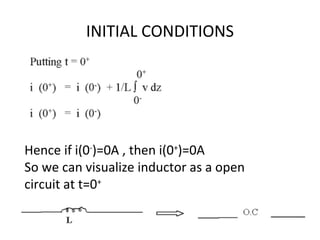 Initial Conditions of Resistor, Inductor & Capacitor | PPT