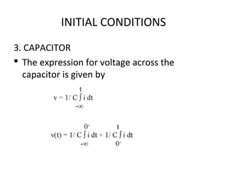 Initial Conditions of Resistor, Inductor & Capacitor | PPT