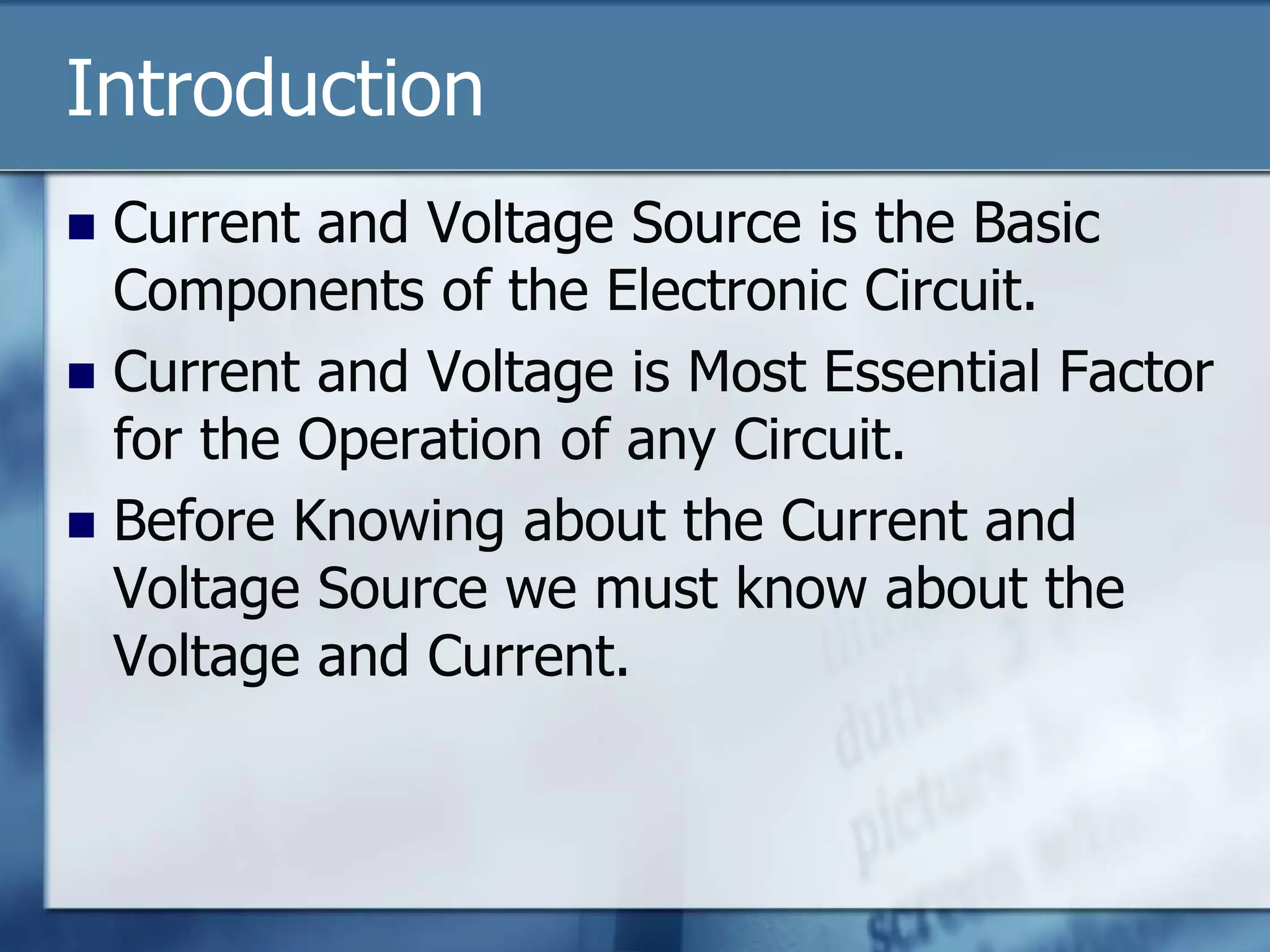 Voltage And Current Source Foe Circuits And Networks Pptx