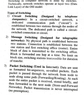 Circuit switching packet switching | PDF