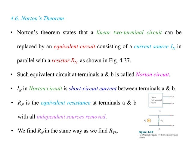 Circuit Theorems Linear Circuit Analysis Pdf Computer Networking Computing